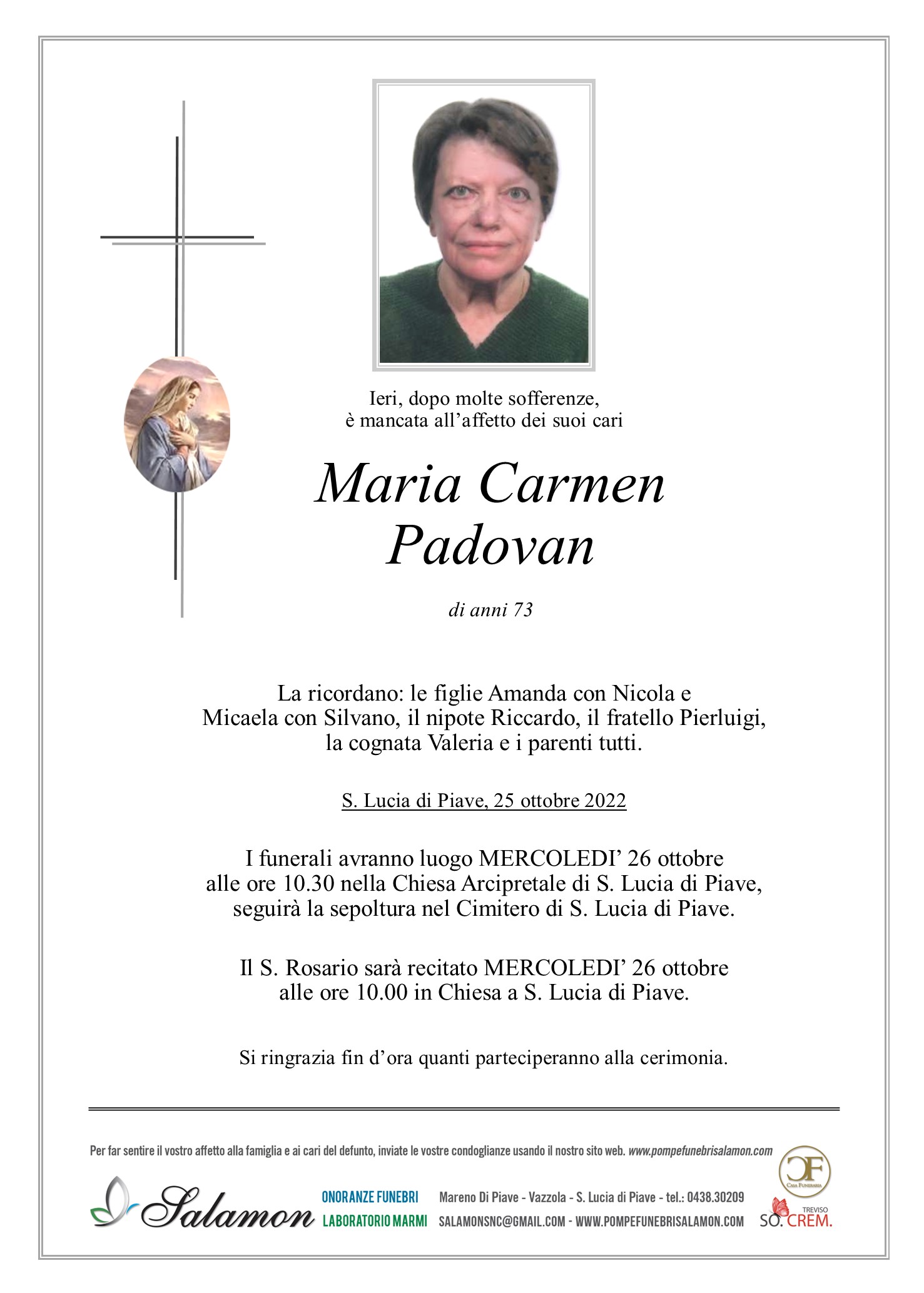 Padovan Maria Carmen - Onoranze Funebri Salamon